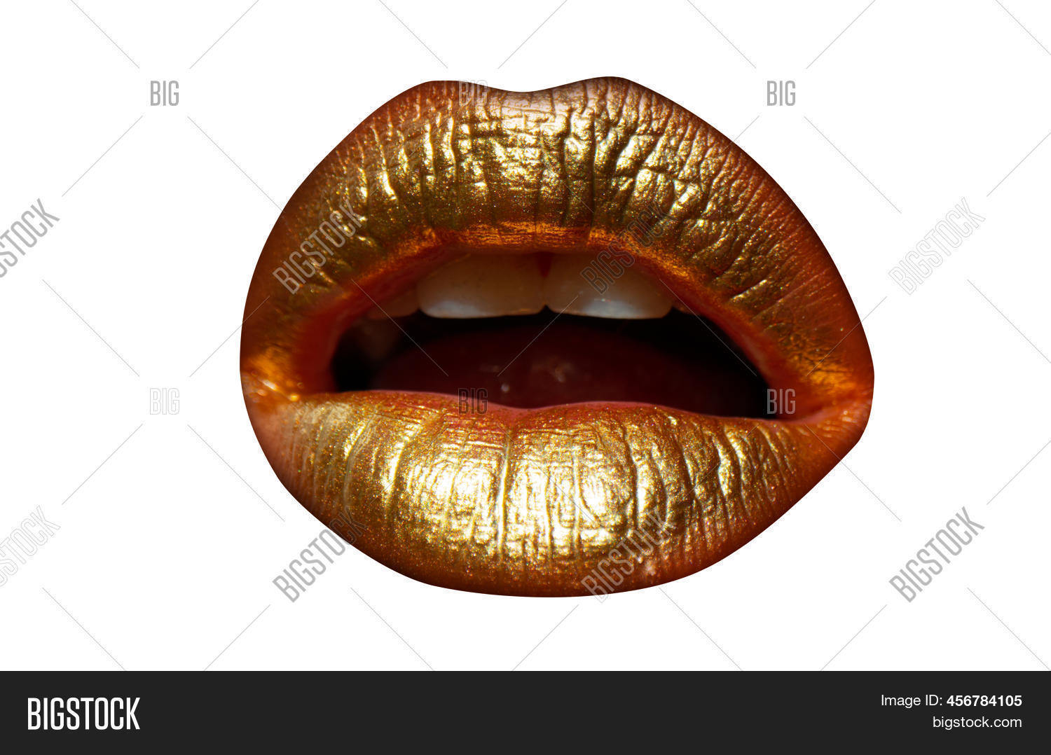 Golden Lips Closeup. Image & Photo (Free Trial) | Bigstock