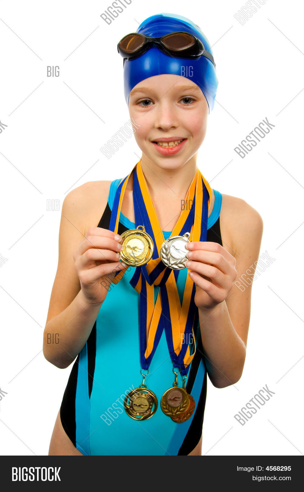 Girl Swimsuit Medals Image & Photo (Free Trial) | Bigstock