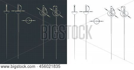 Epee Blueprints Vector & Photo (Free Trial) | Bigstock