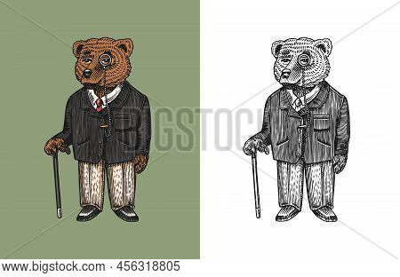 Bear Jacket Monocle Vector & Photo (Free Trial) | Bigstock