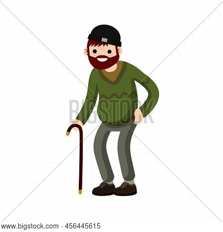 Funny Old Man Cane. Vector & Photo (Free Trial) | Bigstock