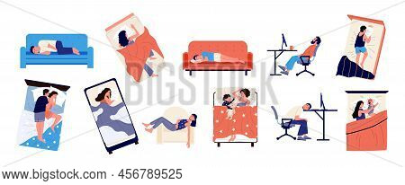 Sleeping Characters. Vector & Photo (Free Trial) | Bigstock