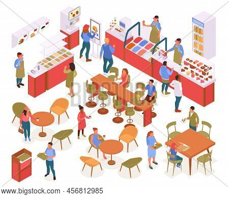 Food Court Isometric Vector & Photo (Free Trial) | Bigstock