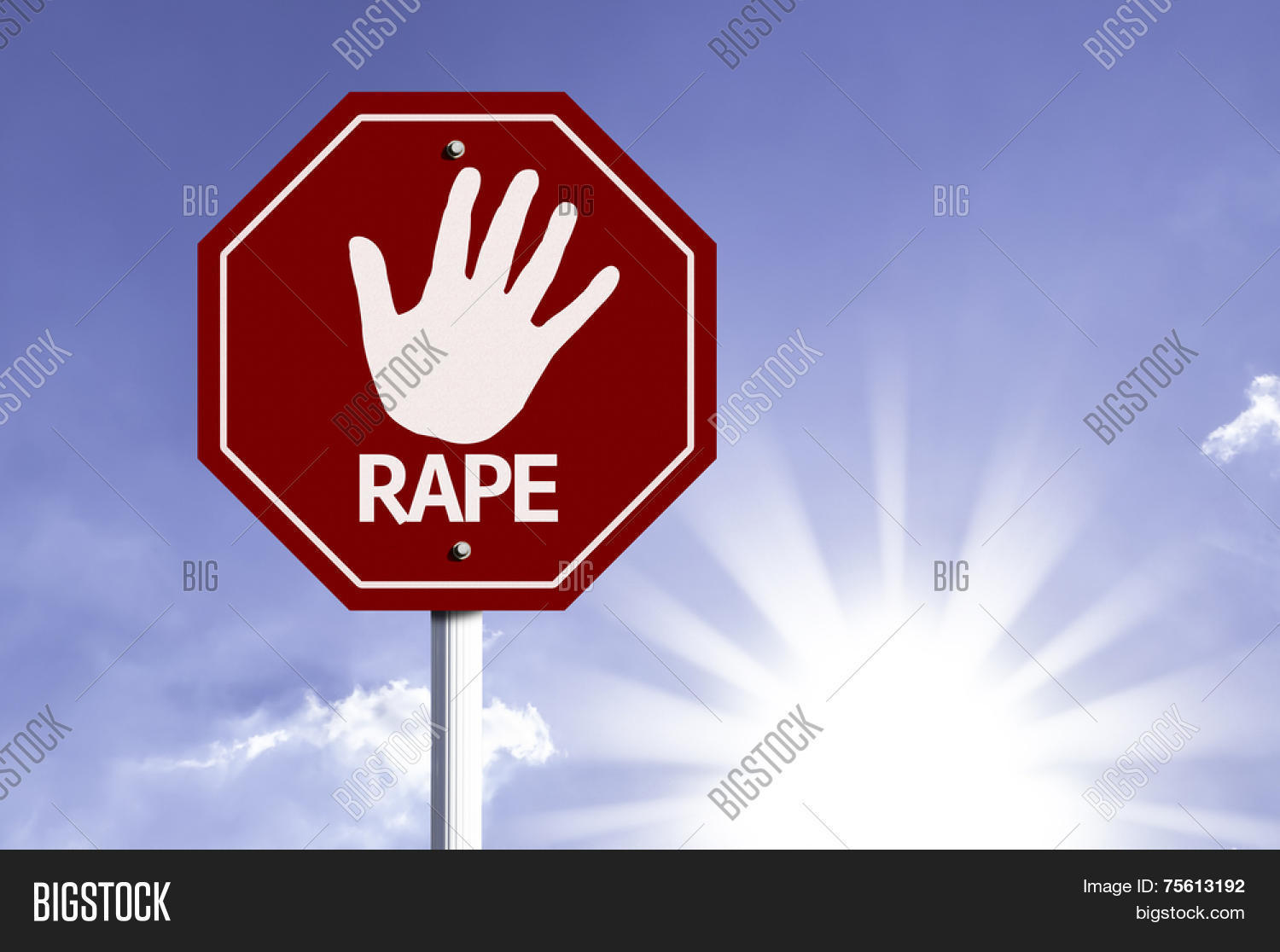 Stop Rape Red Sign Sun Image & Photo (Free Trial) | Bigstock
