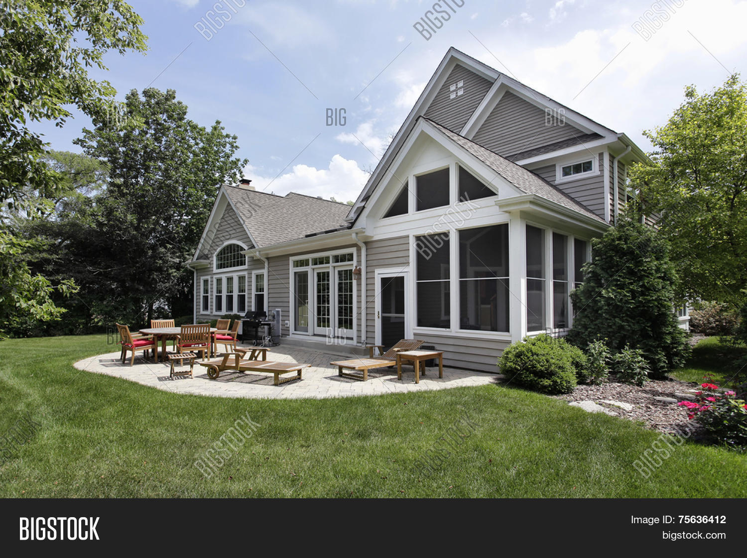 Rear View Luxury Home Image & Photo (Free Trial) | Bigstock