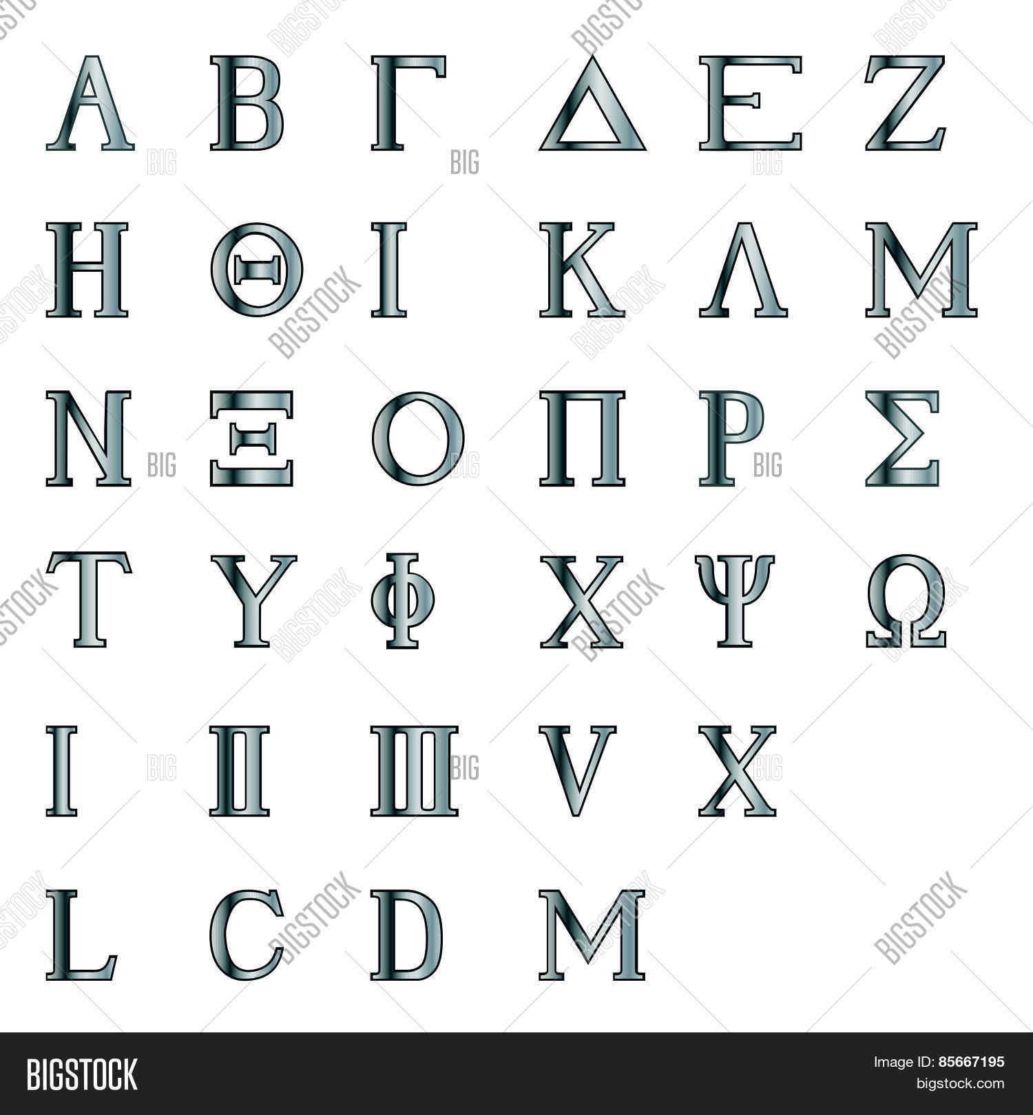Greek Letters Numbers Vector & Photo (Free Trial) | Bigstock