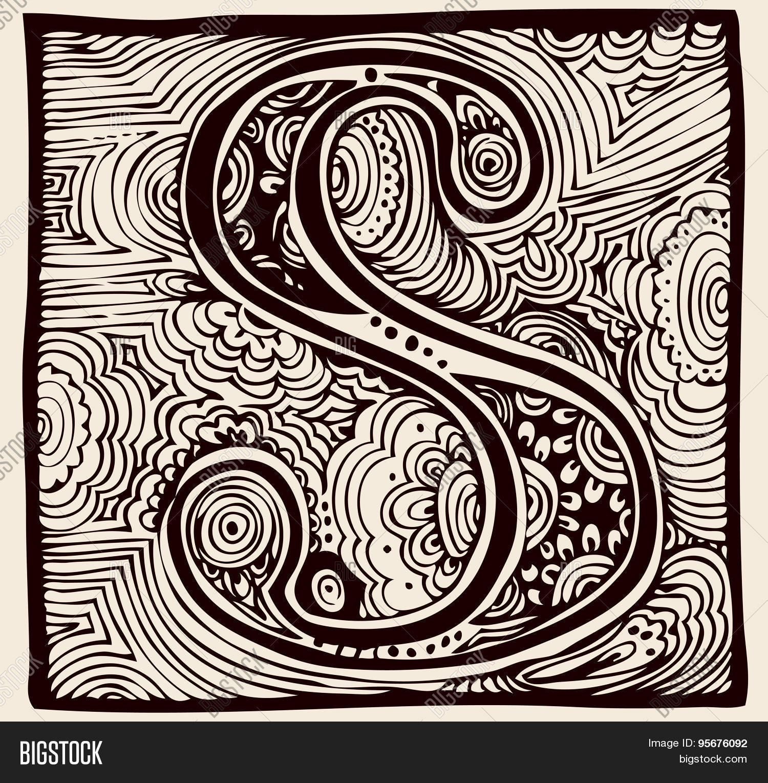 Vintage Letter S Hand Vector & Photo (Free Trial) | Bigstock