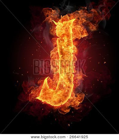 Fire Burning Letter "J Image & Photo (Free Trial) | Bigstock