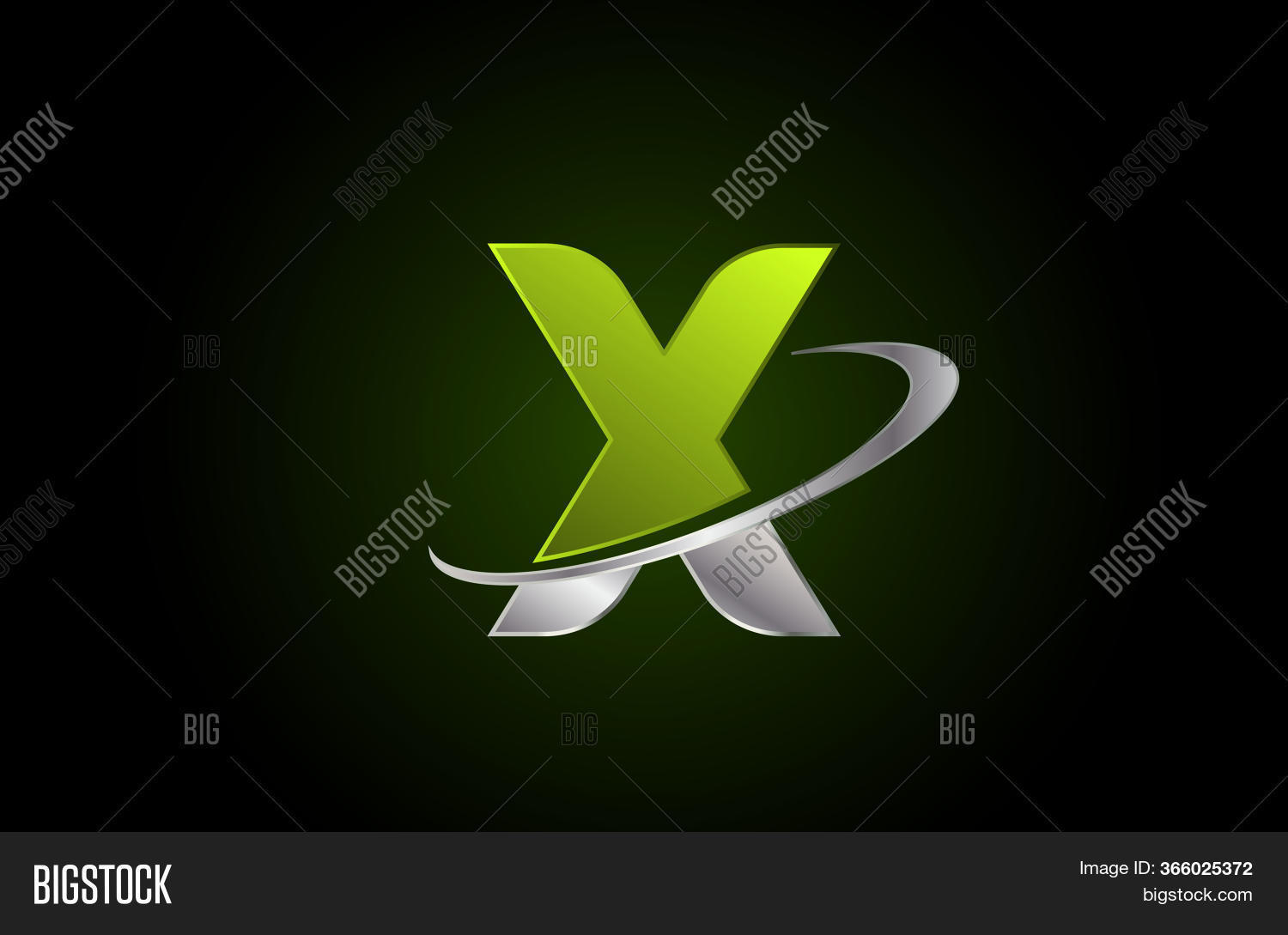 Green X Alphabet Vector & Photo (Free Trial) | Bigstock