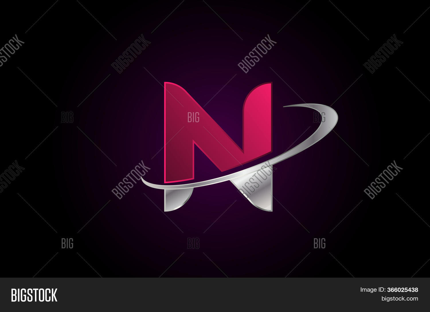 N Pink Alphabet Vector & Photo (Free Trial) | Bigstock