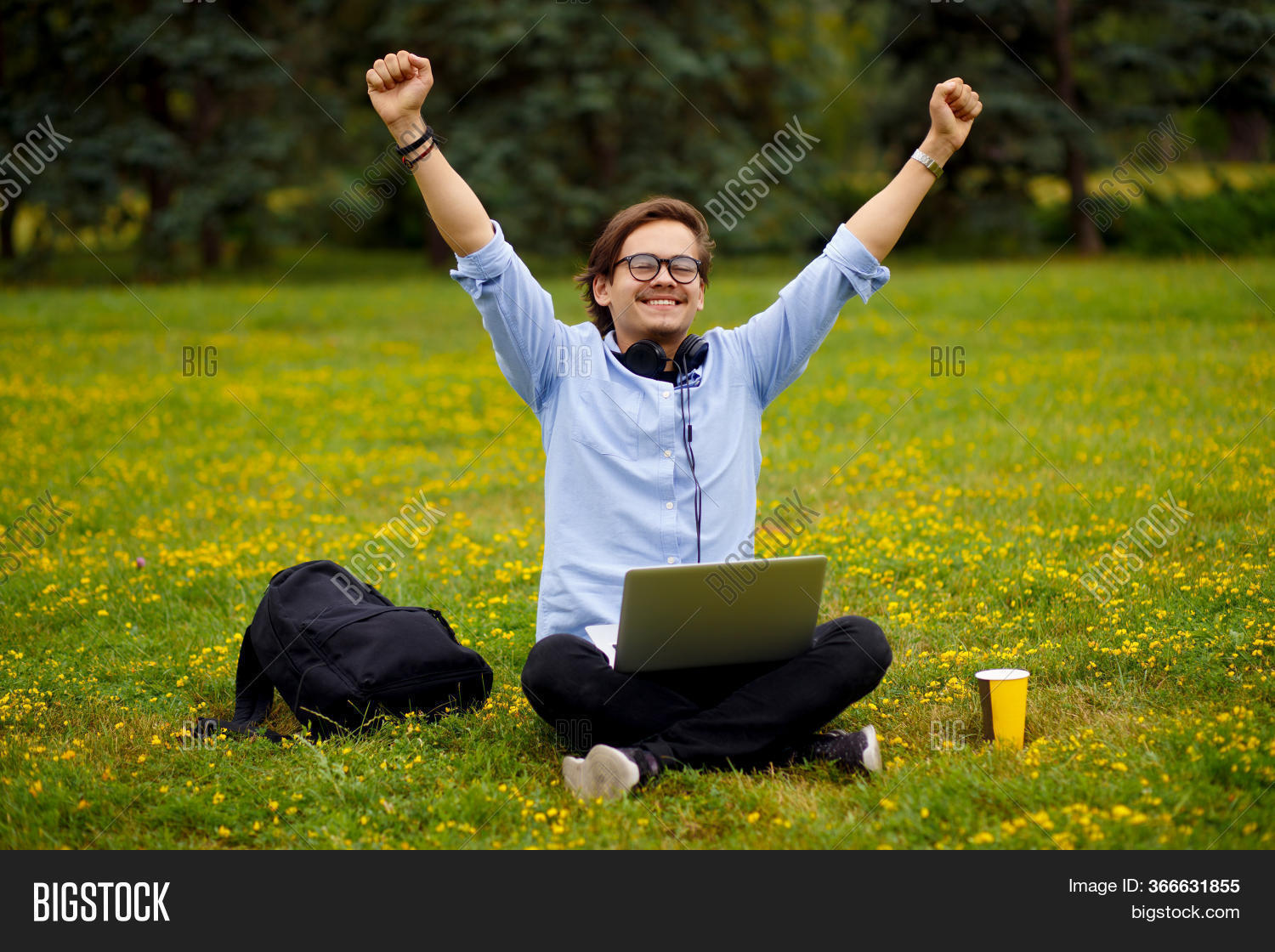 Smiling Young Man Park Image & Photo (Free Trial) | Bigstock