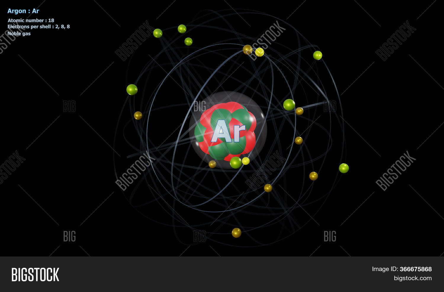 Argon Atomic Structure 3d