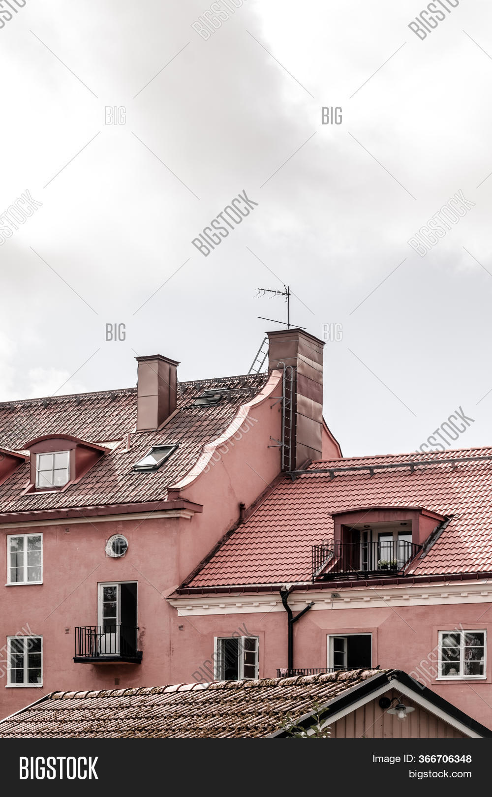 Tiled Rooftops Pink Image & Photo (Free Trial) | Bigstock