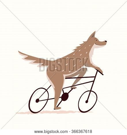 Dog Riding Bike Cartoon