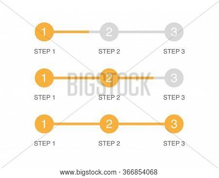 Progress Bar 3 Steps Vector & Photo (Free Trial) | Bigstock