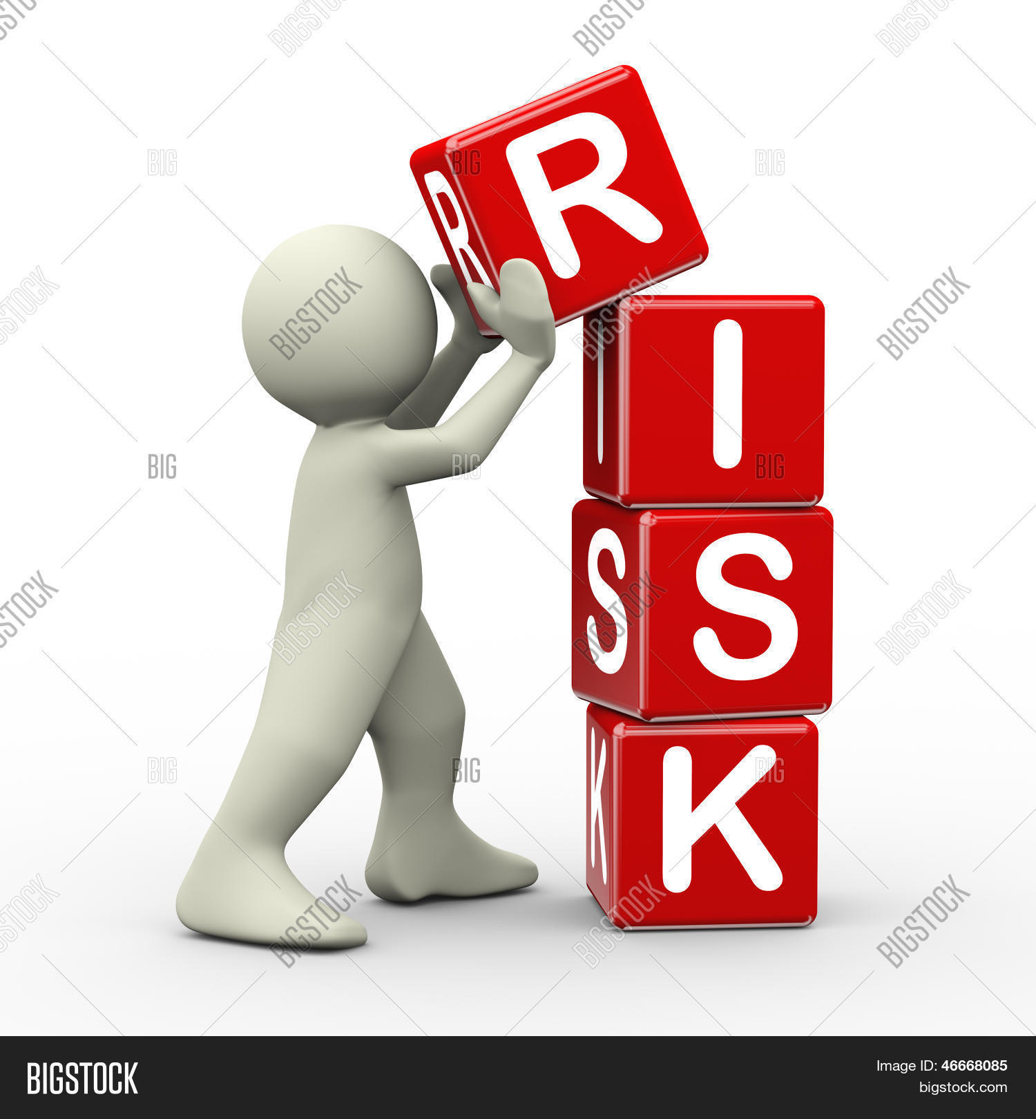 3D Man Placing Risk Image & Photo (Free Trial) | Bigstock