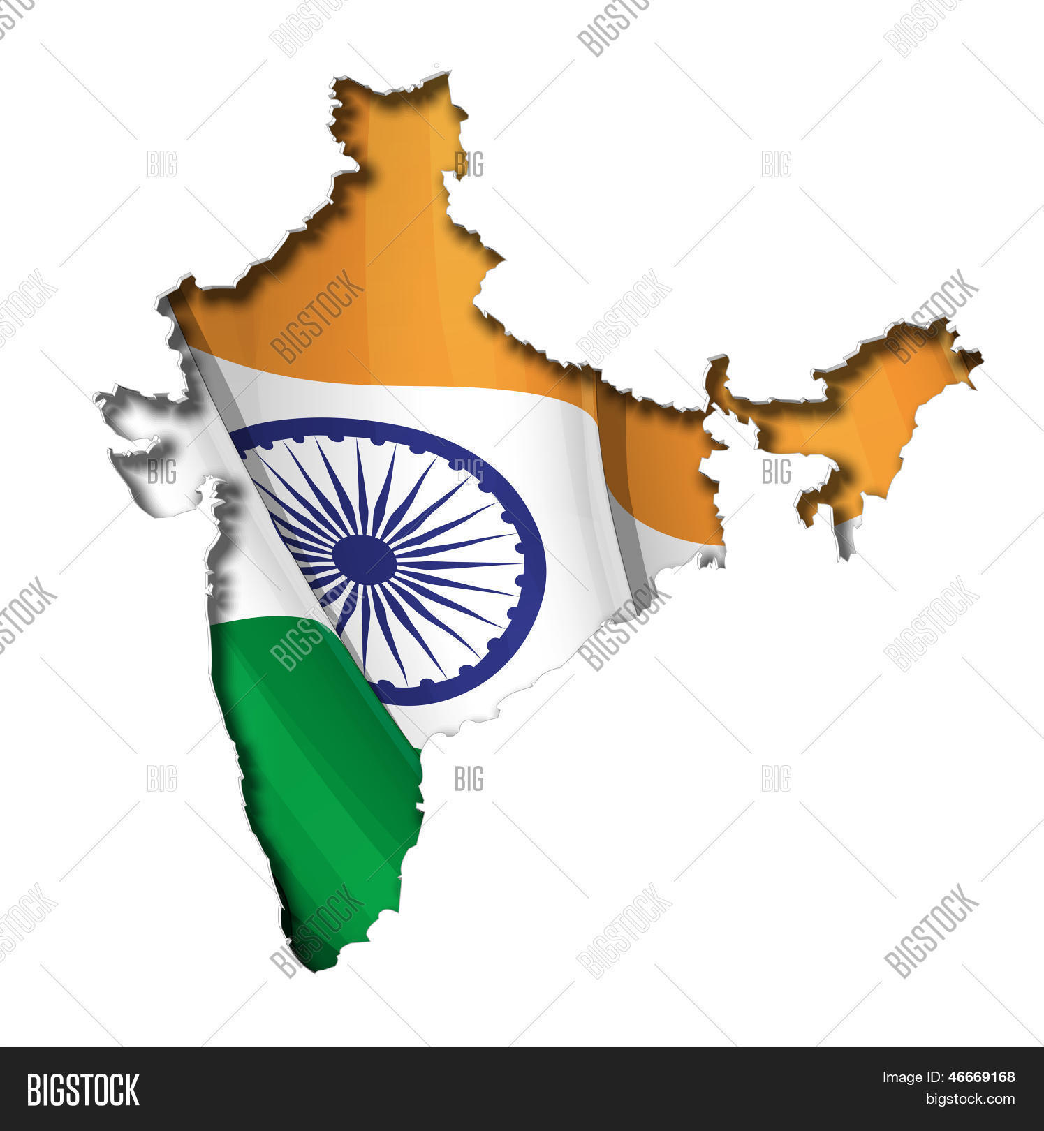 Indian Map-flag Vector & Photo (Free Trial) | Bigstock