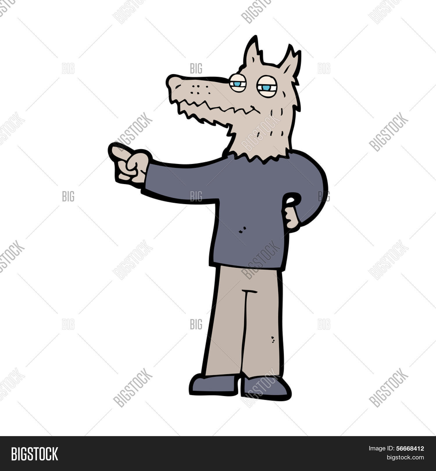 Cartoon Pointing Wolf Vector & Photo (Free Trial) | Bigstock