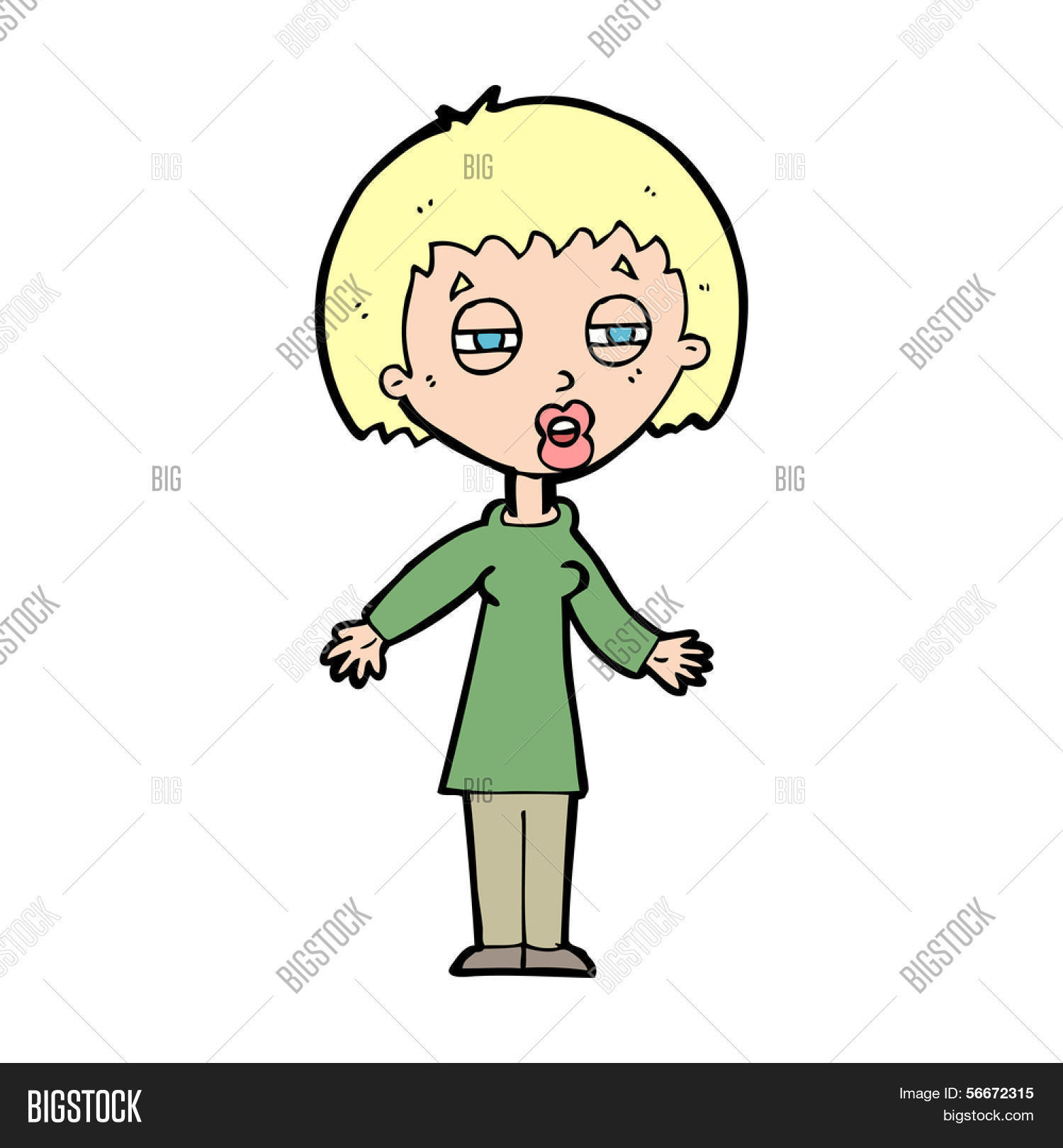 Cartoon Tired Woman Vector & Photo (Free Trial) | Bigstock