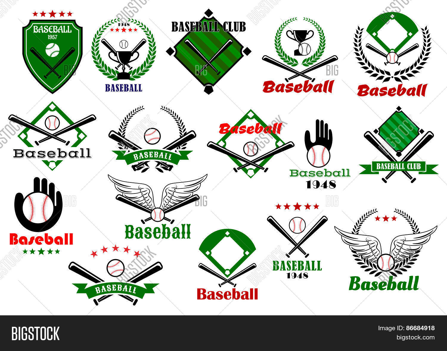 Baseball Emblems Logo Vector & Photo (Free Trial) | Bigstock