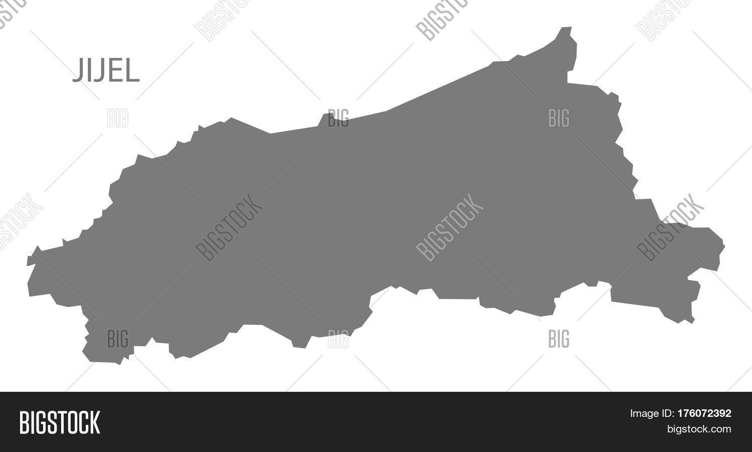 Jijel Algeria Map Grey Image & Photo (Free Trial) | Bigstock