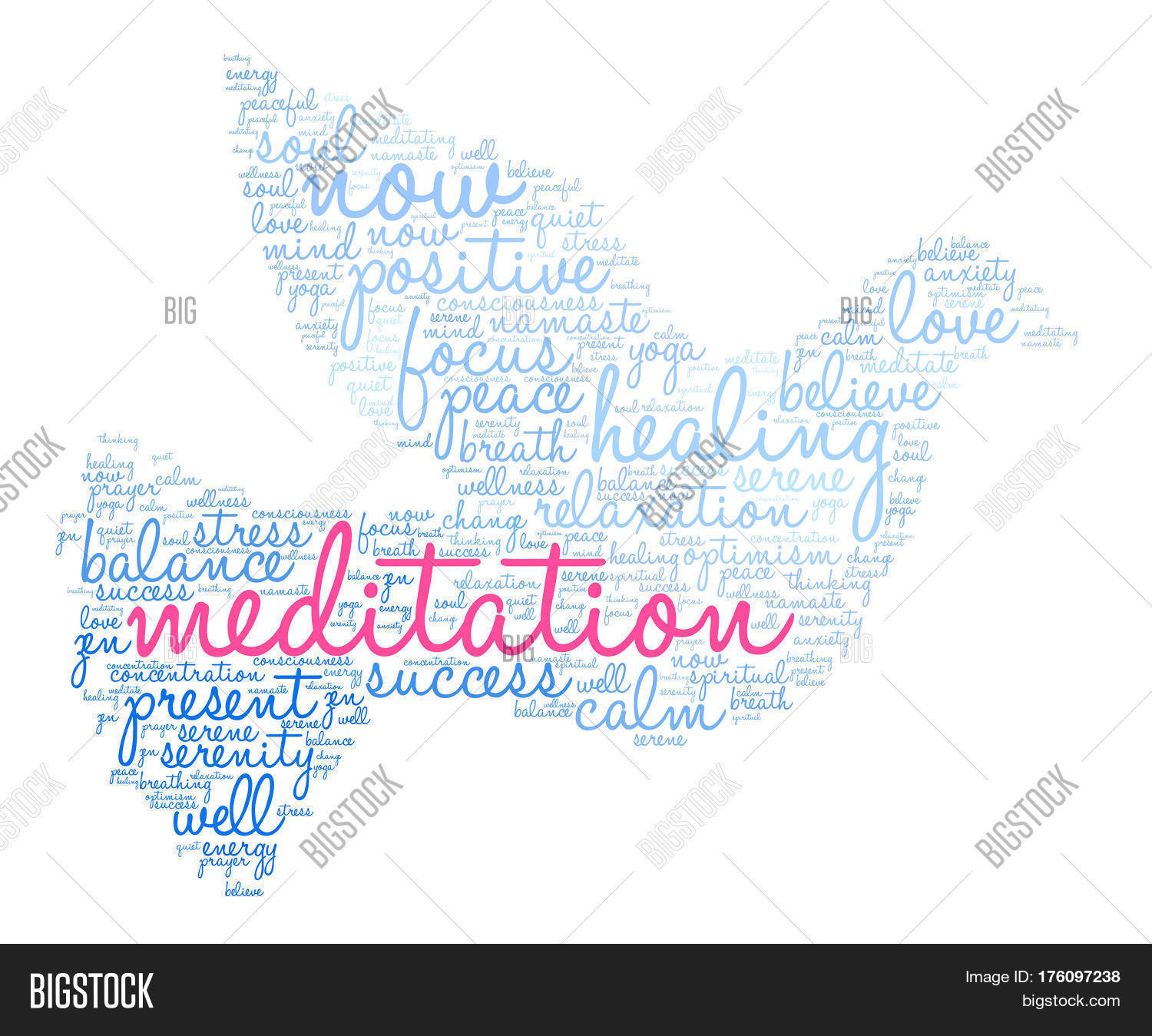 Meditation Word Cloud Vector & Photo (Free Trial) | Bigstock