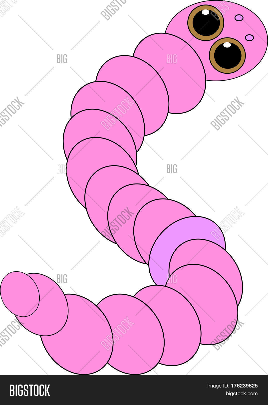 Pink Earthworm On Vector & Photo (Free Trial) | Bigstock