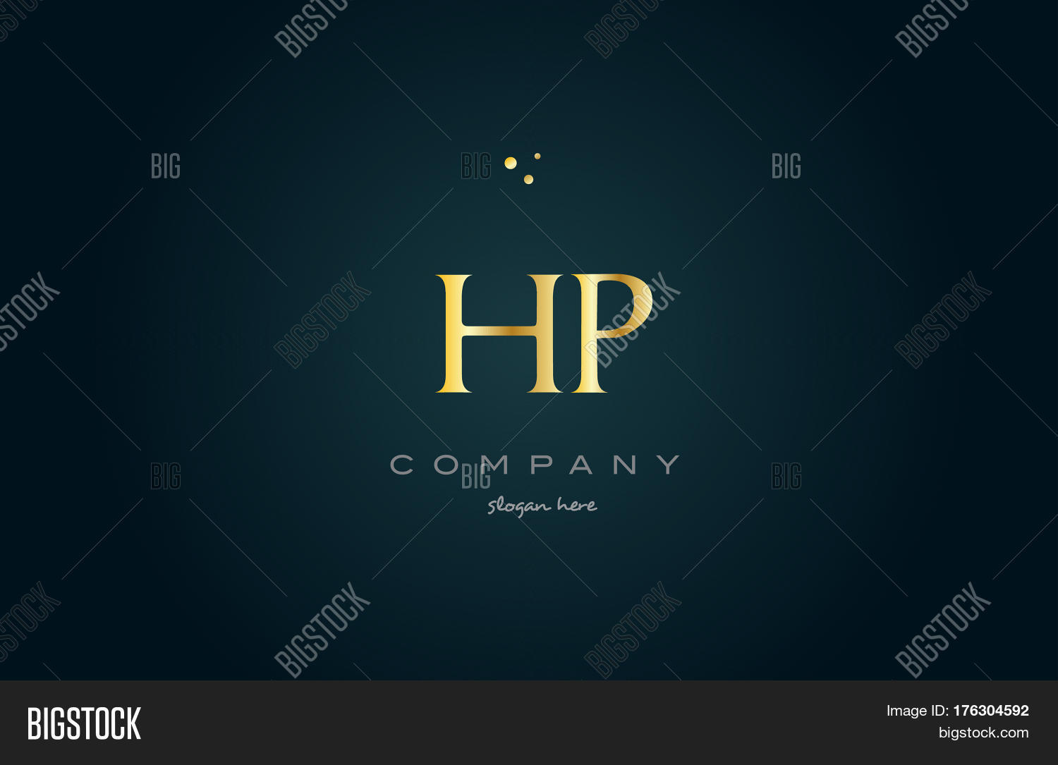 Hp H P Gold Golden Vector & Photo (Free Trial) | Bigstock