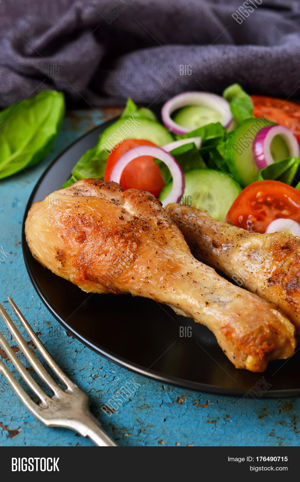 Baked Chicken Side Image & Photo (Free Trial) | Bigstock