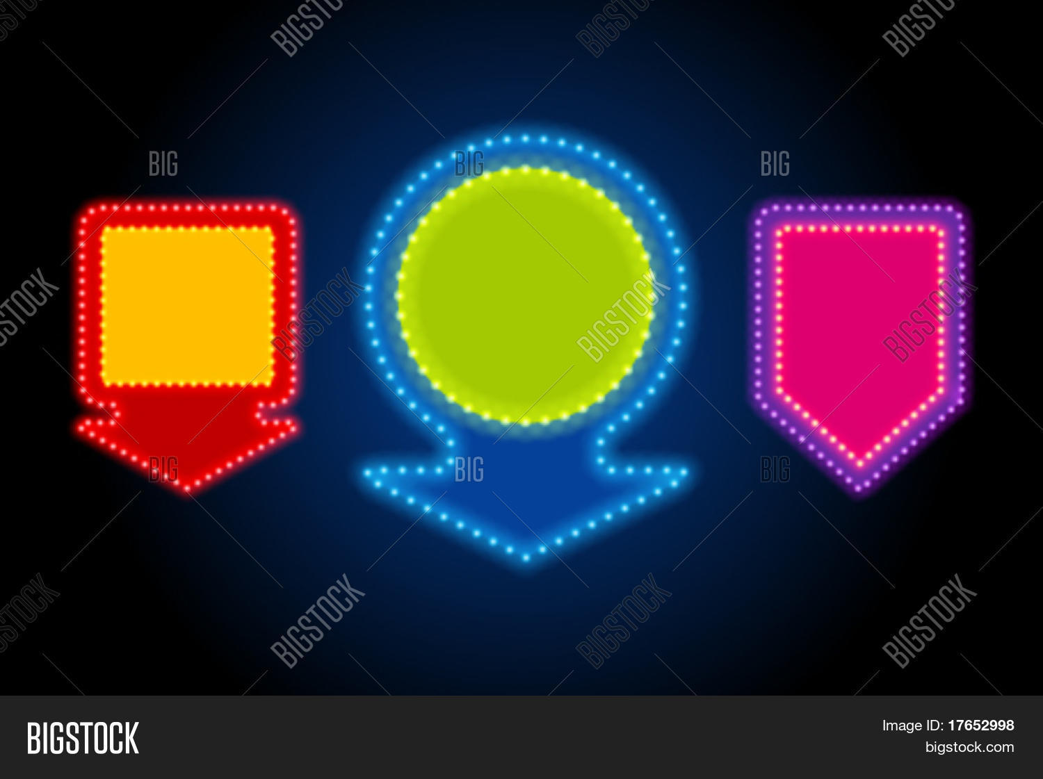 Neon Arow Signs. Vector & Photo (Free Trial) | Bigstock