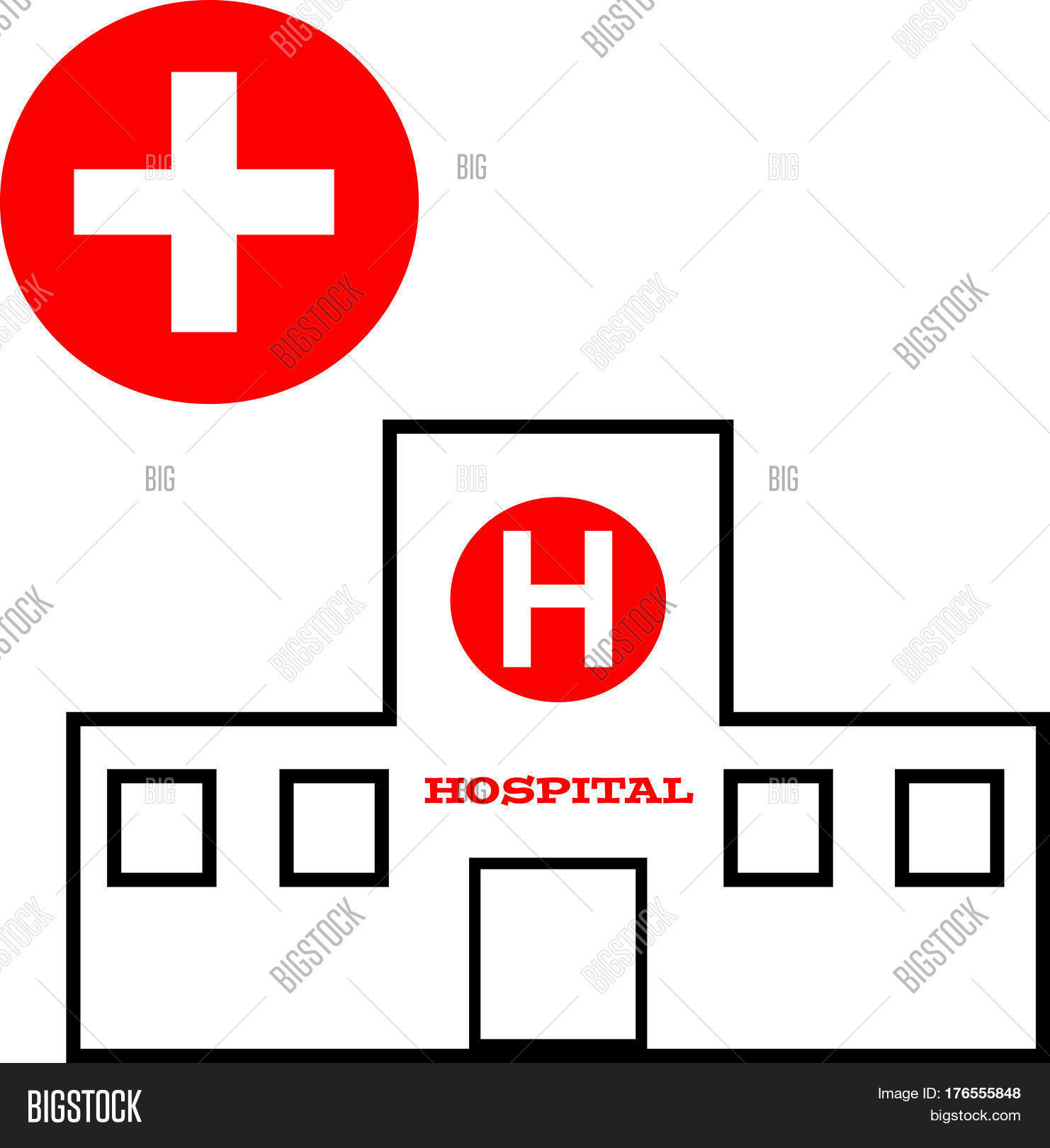 Hospital Symbol On Vector & Photo (Free Trial) | Bigstock