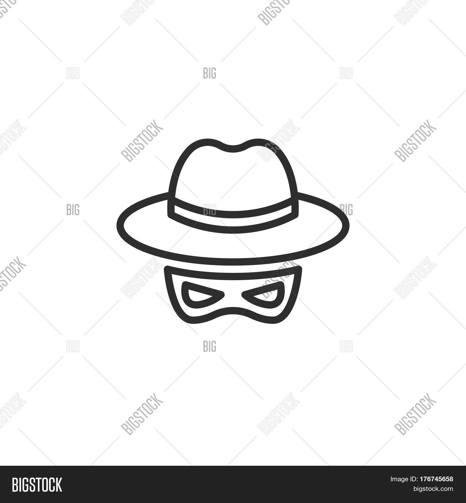 Spy Line Icon Outline Vector & Photo (Free Trial) | Bigstock