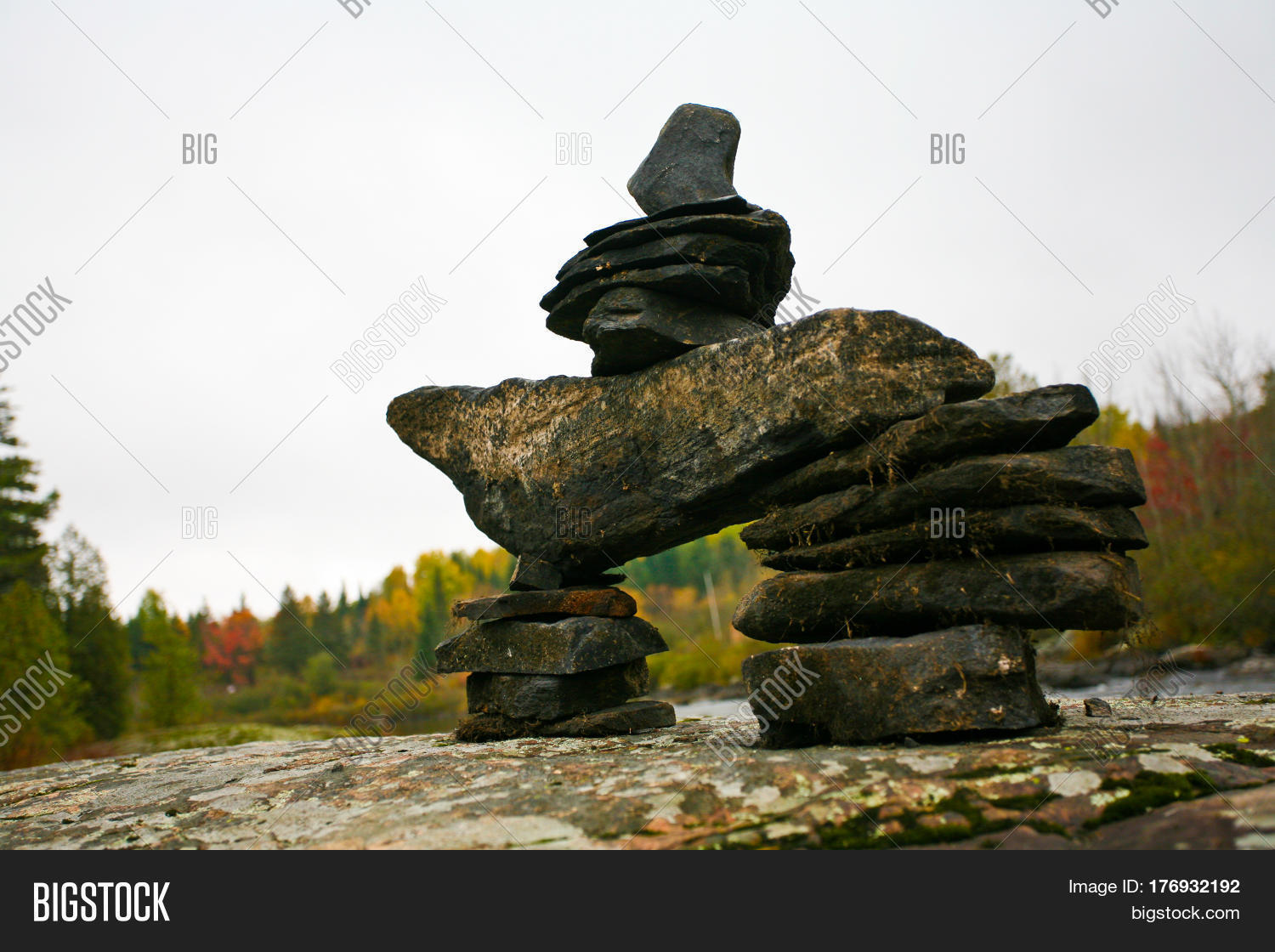 Inukshuk On Rocks Image & Photo (Free Trial) | Bigstock
