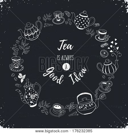 Tea Time Poster Vector & Photo (Free Trial) | Bigstock