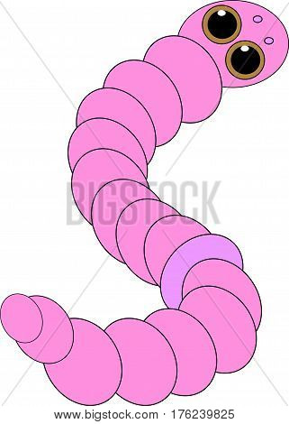 Pink Earthworm On Vector & Photo (Free Trial) | Bigstock