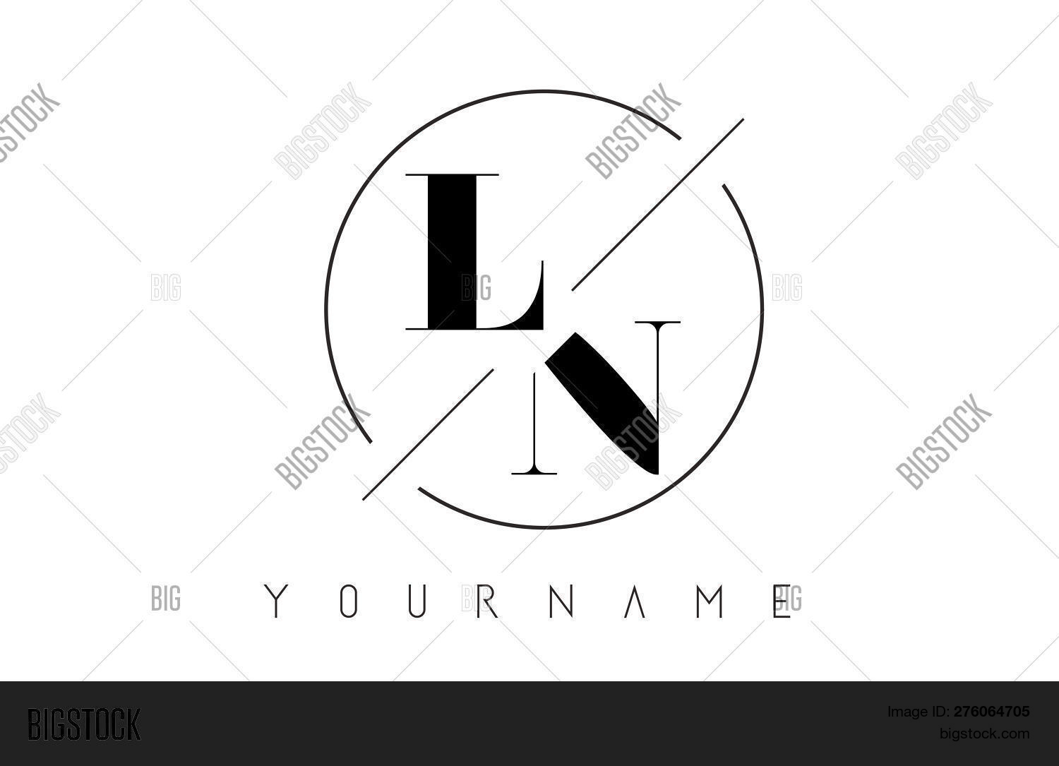 Ln Letter Logo Cutted Vector & Photo (Free Trial) | Bigstock