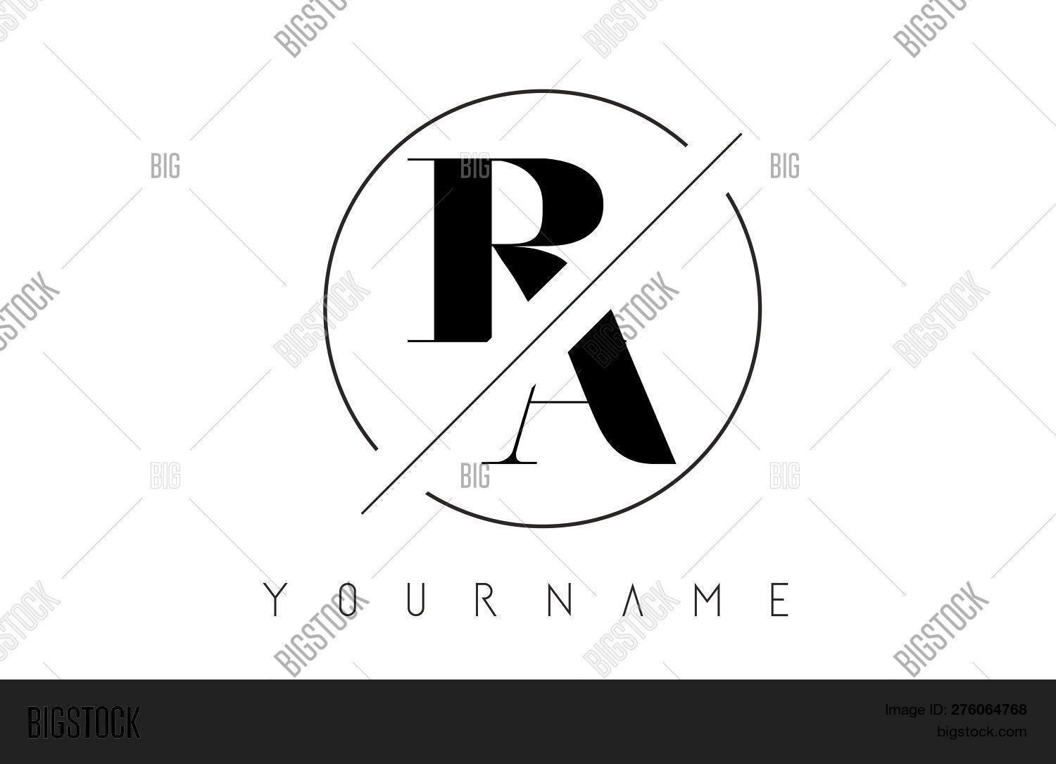 Ra Letter Logo Cutted Vector & Photo (Free Trial) | Bigstock