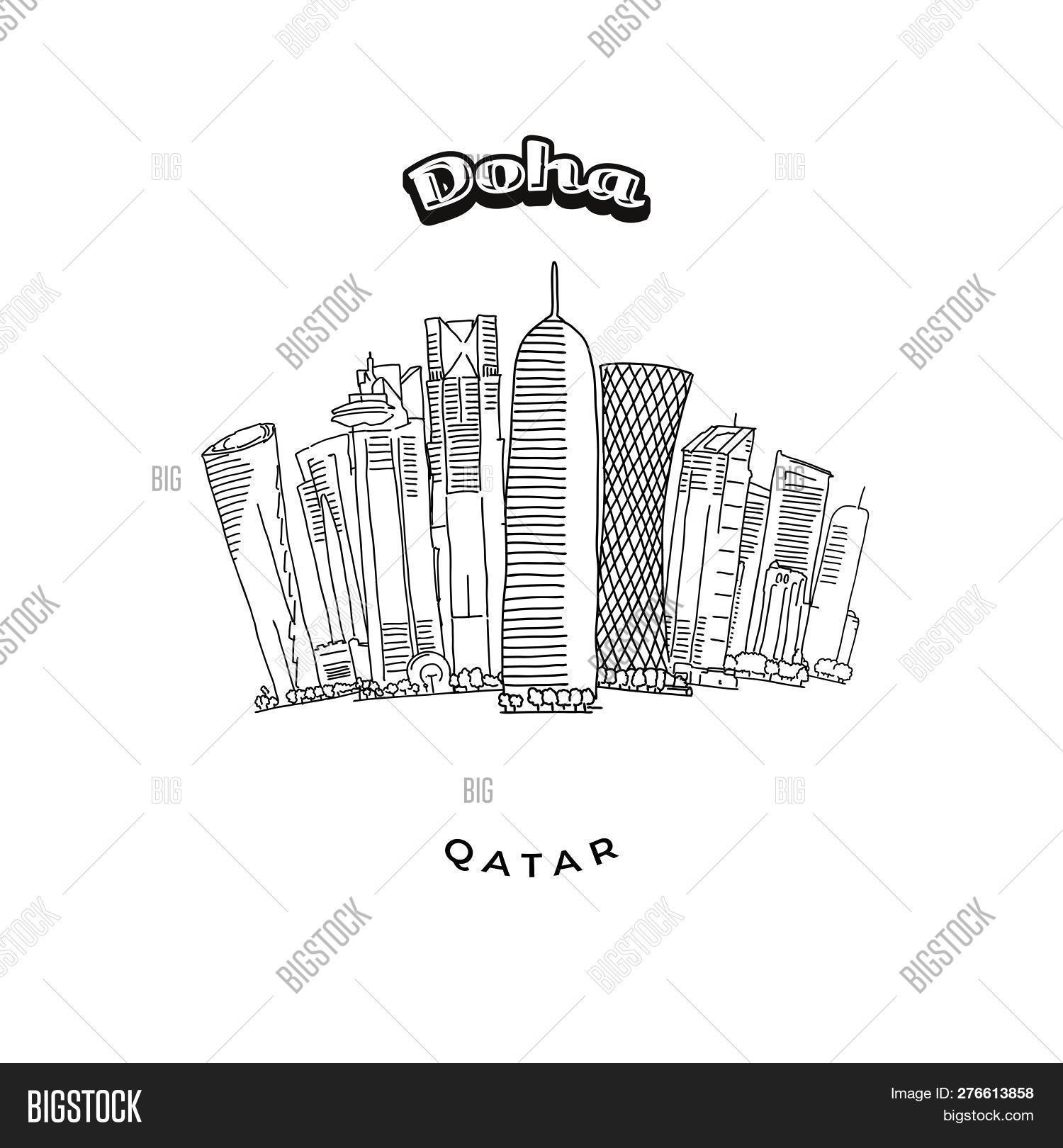 Doha Towers Skyline. Vector & Photo (Free Trial) | Bigstock