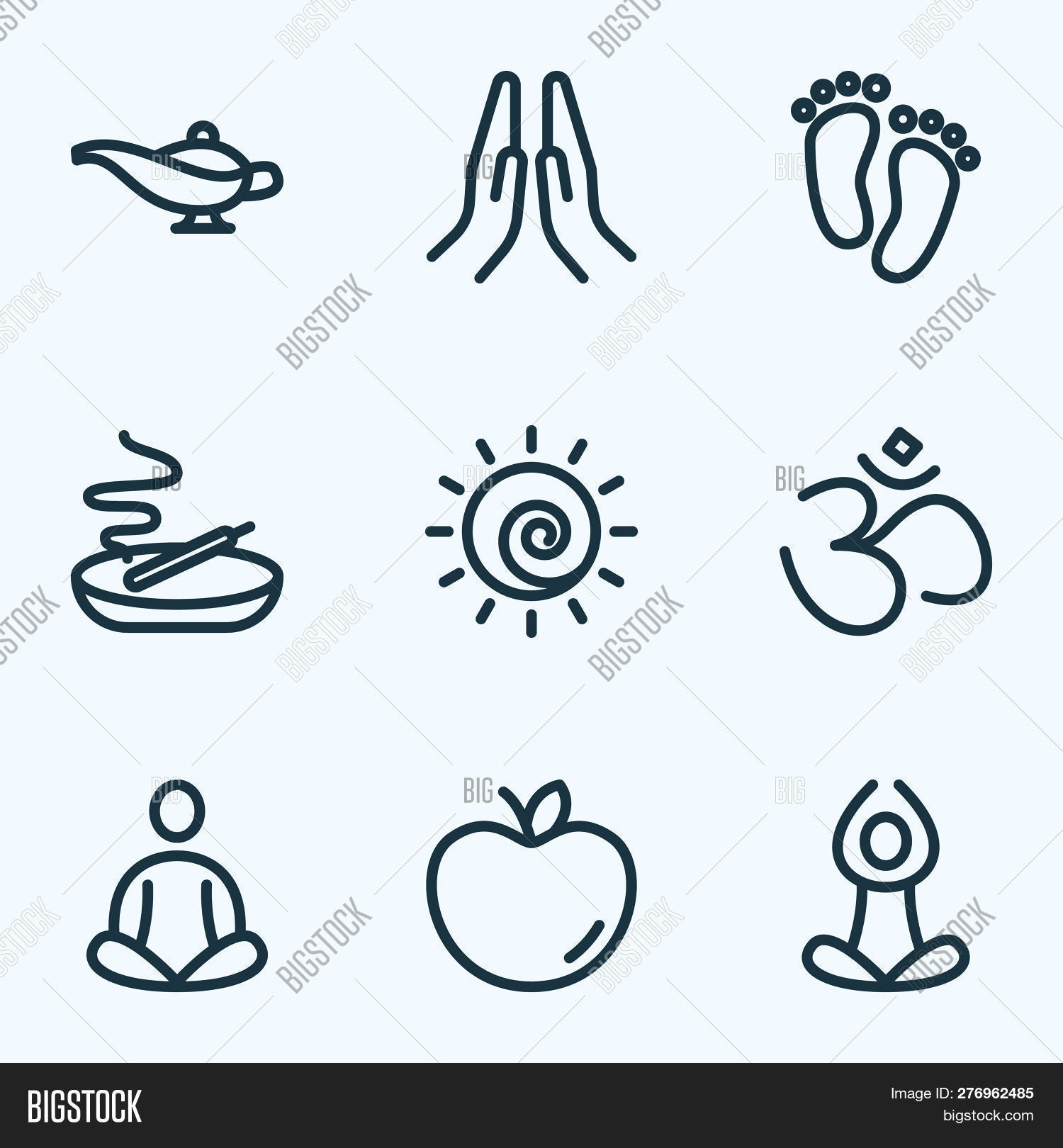 Spiritual Icons Line Image & Photo (Free Trial) | Bigstock