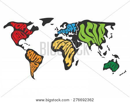 World Map Divided Vector & Photo (Free Trial) | Bigstock