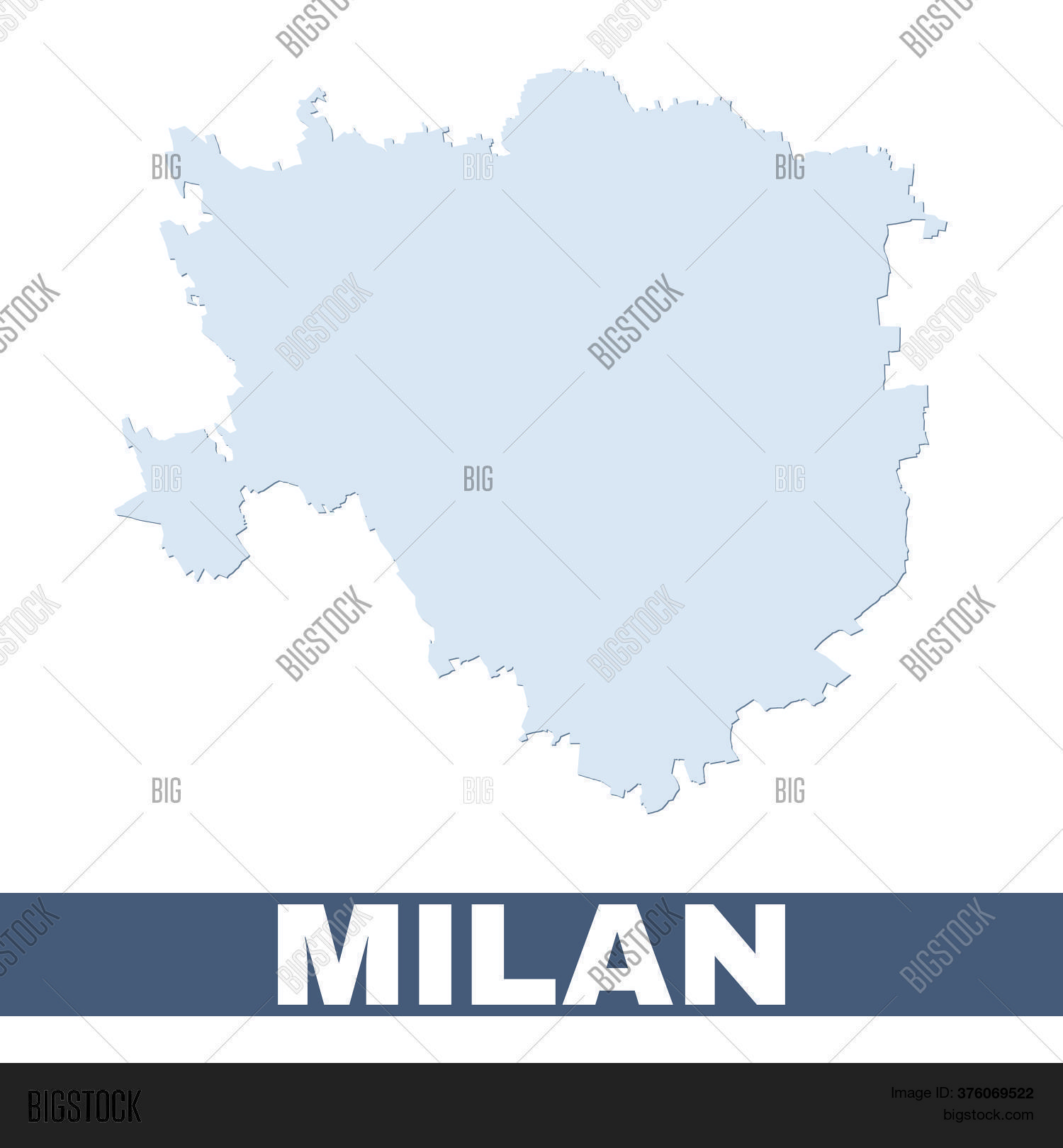 Milan Outline Map. Vector & Photo (Free Trial) | Bigstock