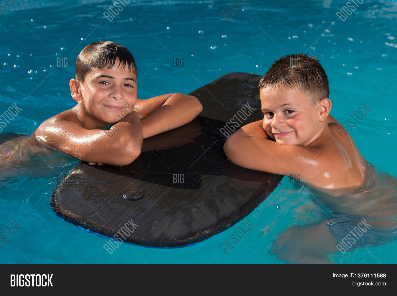 Two Boys Pool Blue Image & Photo (Free Trial) | Bigstock