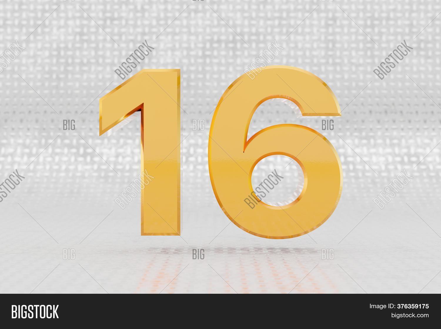 Yellow 3d Number 16. Image & Photo (Free Trial) | Bigstock