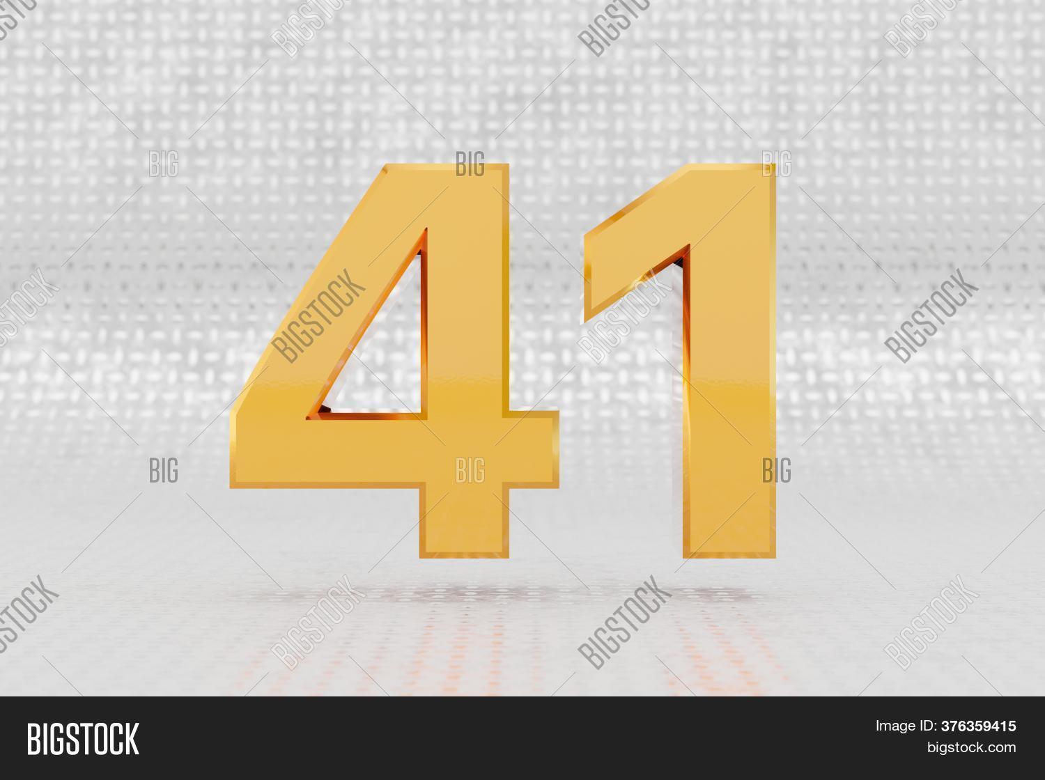 Yellow 3d Number 41. Image & Photo (Free Trial) | Bigstock