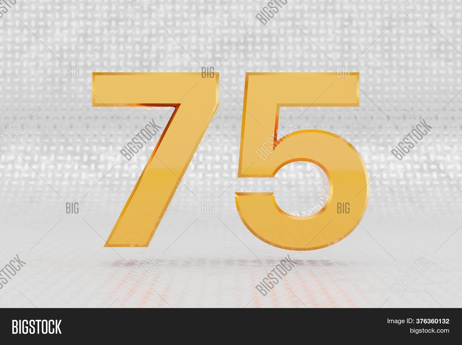 Yellow 3d Number 75. Image & Photo (Free Trial) | Bigstock