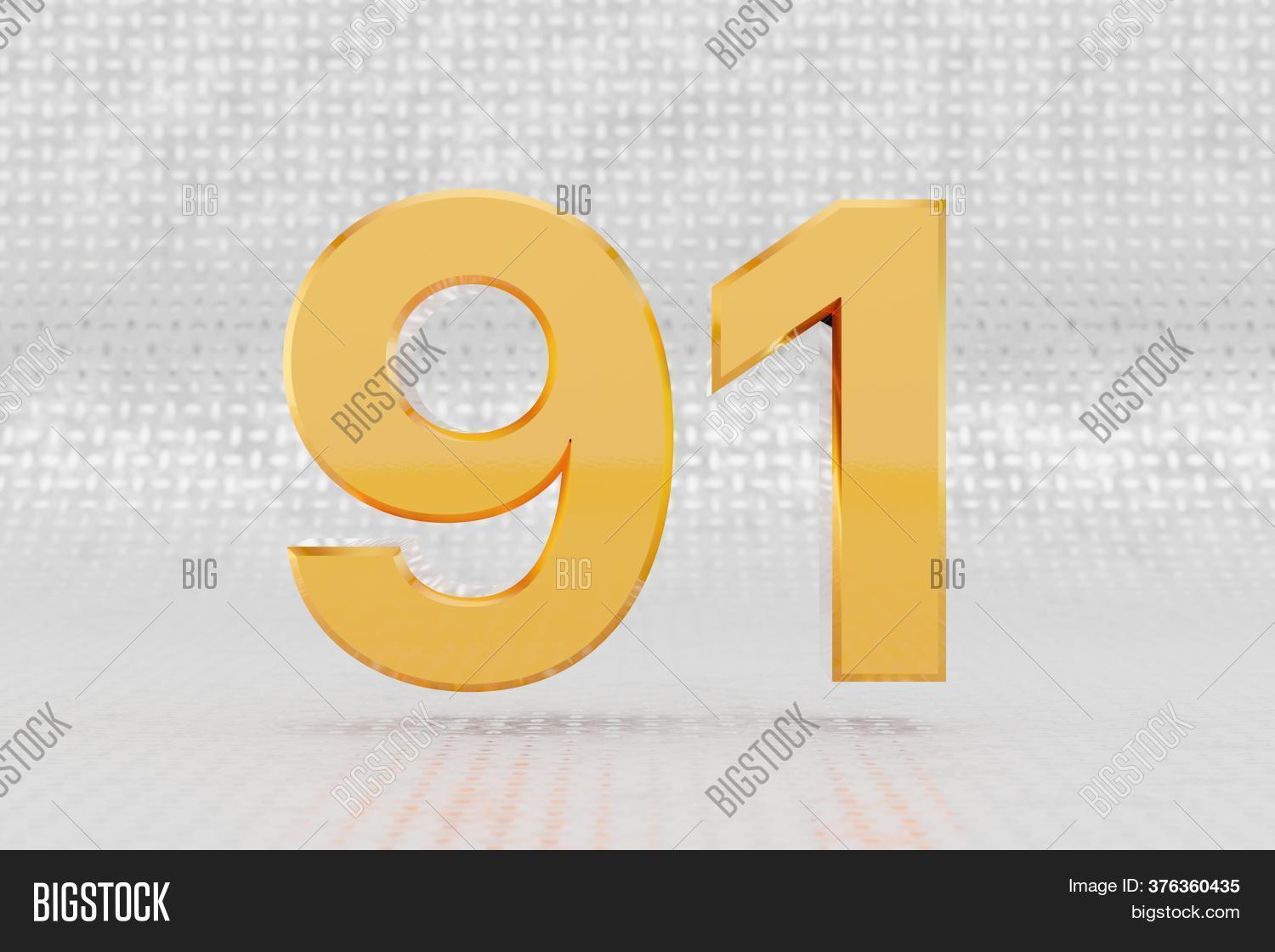 Yellow 3d Number 91. Image & Photo (Free Trial) | Bigstock