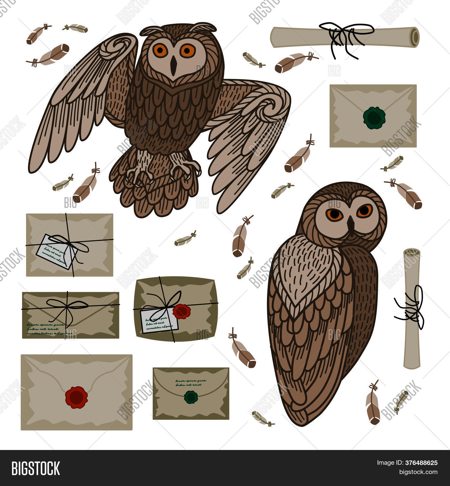 Owl Postal Service. Vector & Photo (Free Trial) | Bigstock