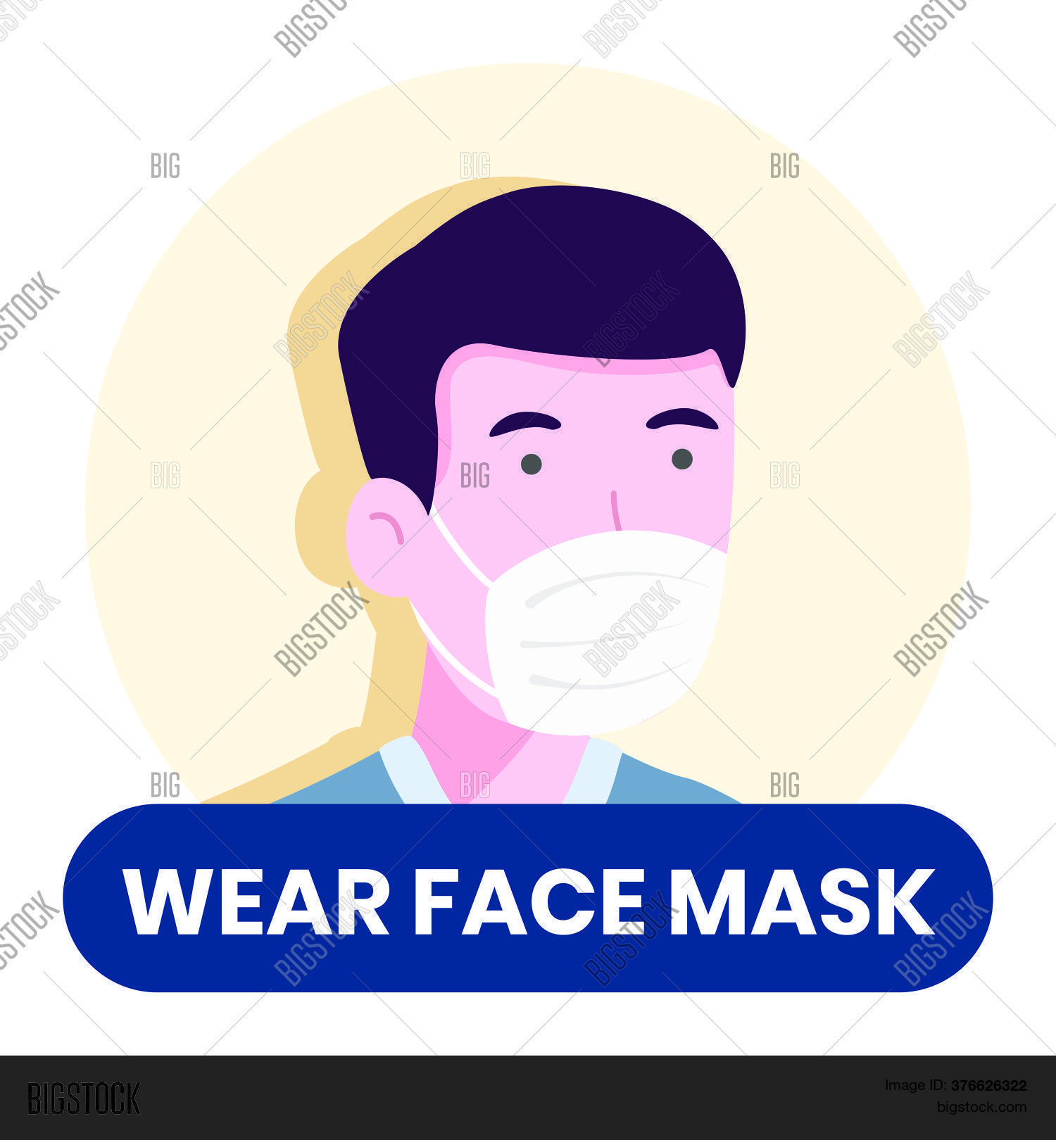 Wear Face Mask Sign. Vector & Photo (Free Trial) | Bigstock