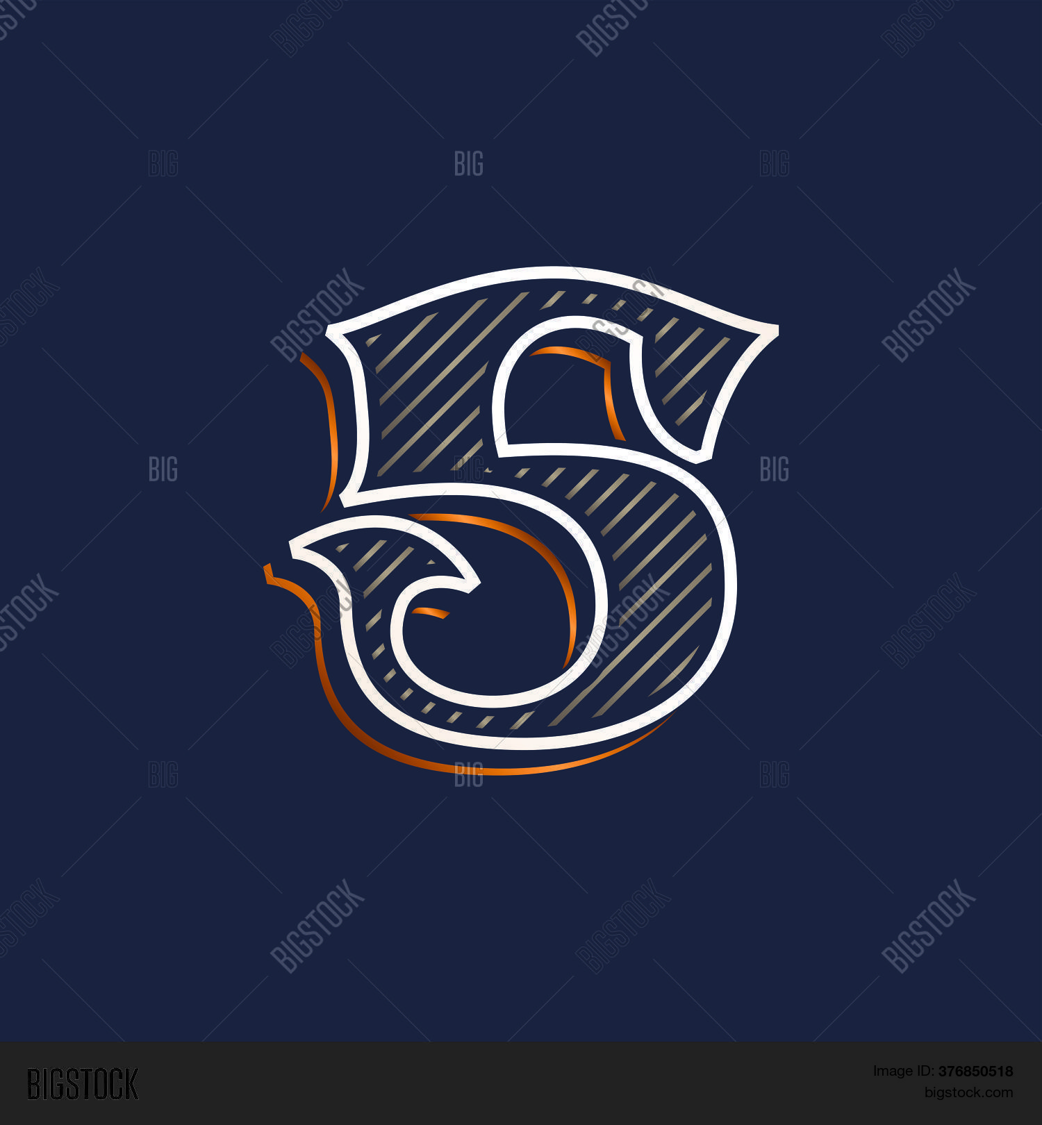 Vintage Number Five Vector & Photo (Free Trial) | Bigstock