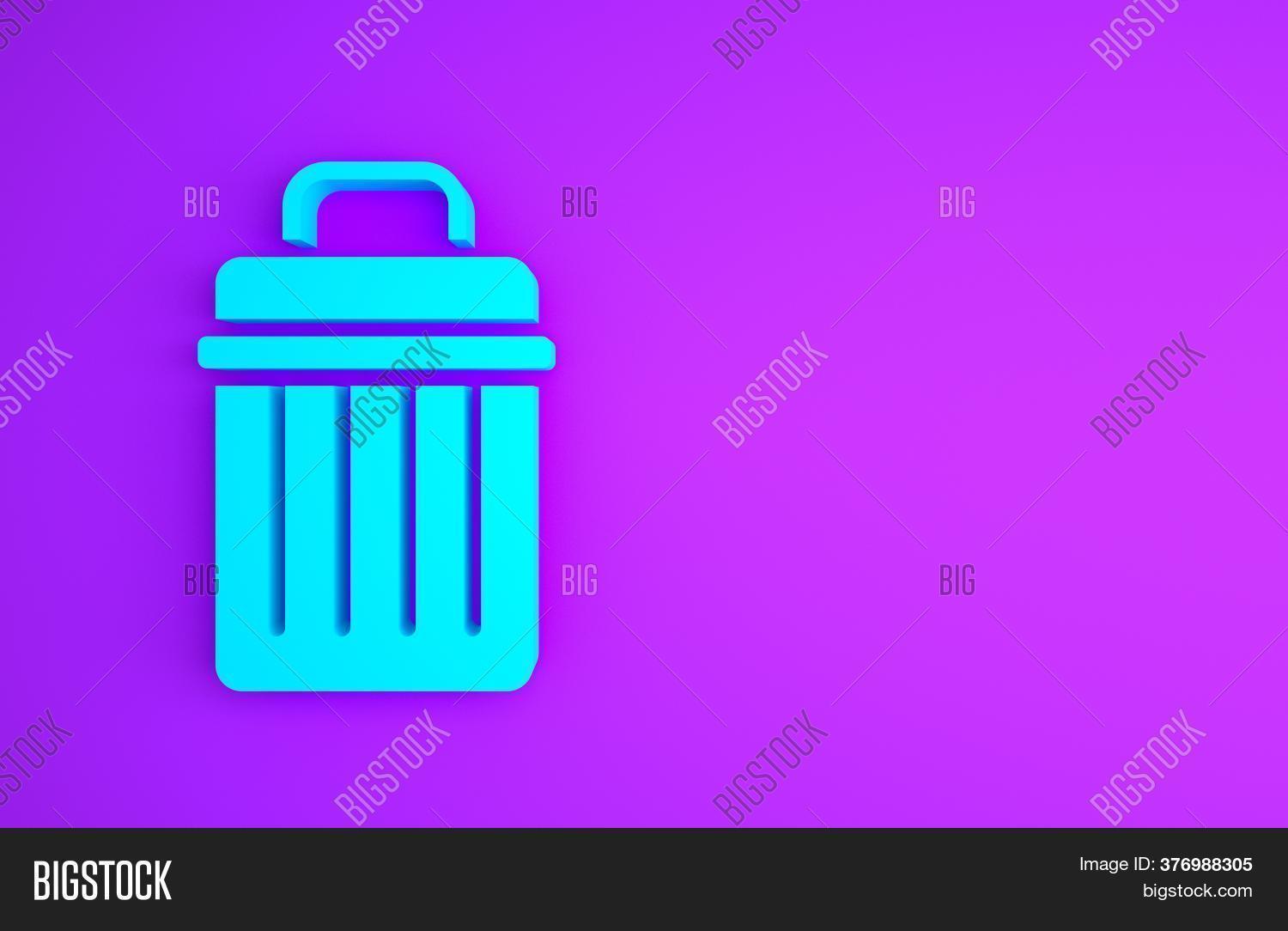 Blue Trash Can Icon Image & Photo (Free Trial) | Bigstock